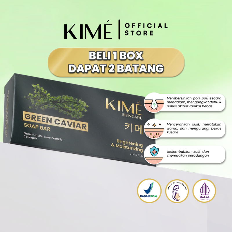 Jual KIME Green Caviar Soap Bar – Sabun Batang Natural Pencerah & Anti ...