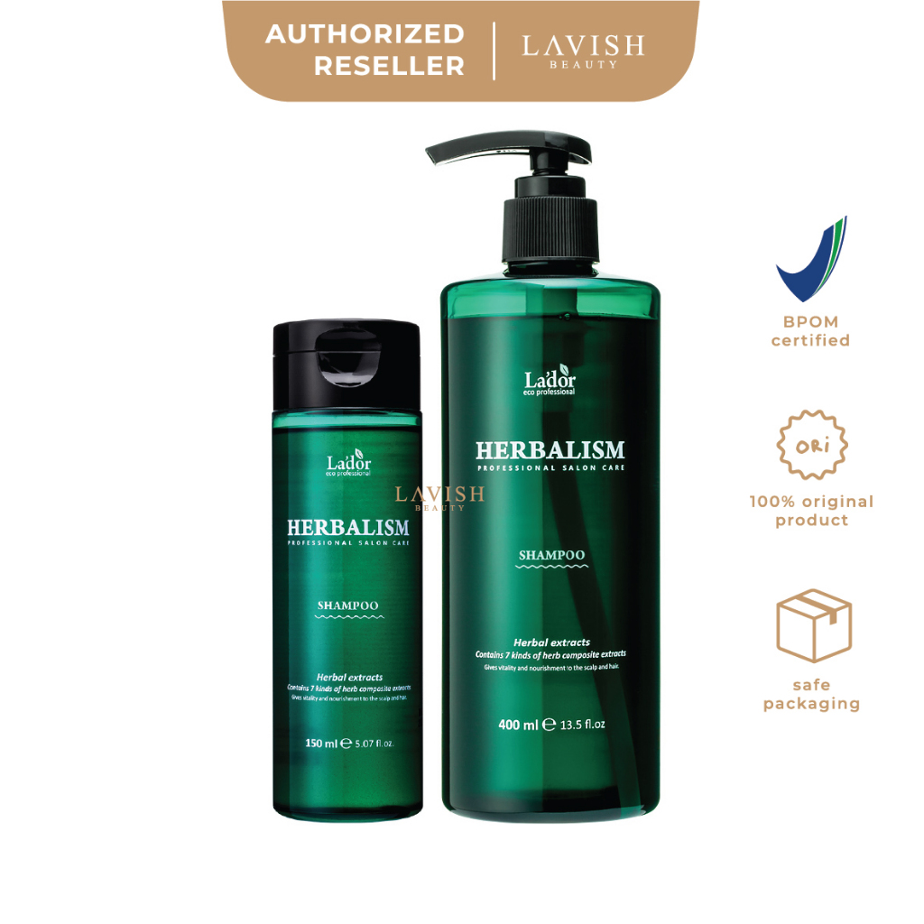 Jual LADOR Herbalism Shampoo - untuk rambut rontok dan kering, volume ...