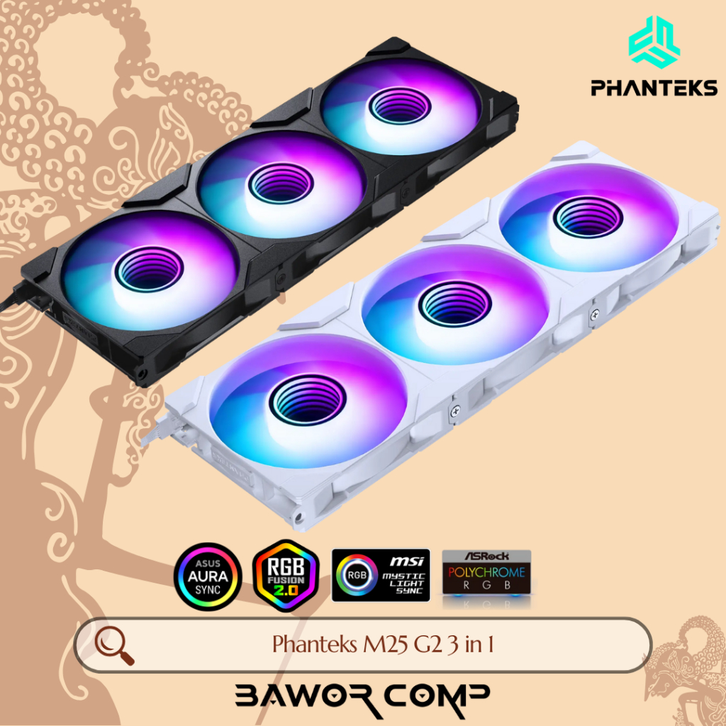 Jual Phanteks M25 G2 DRGB Black / White Forward 3 In 1 PWM Fan | Fan ...