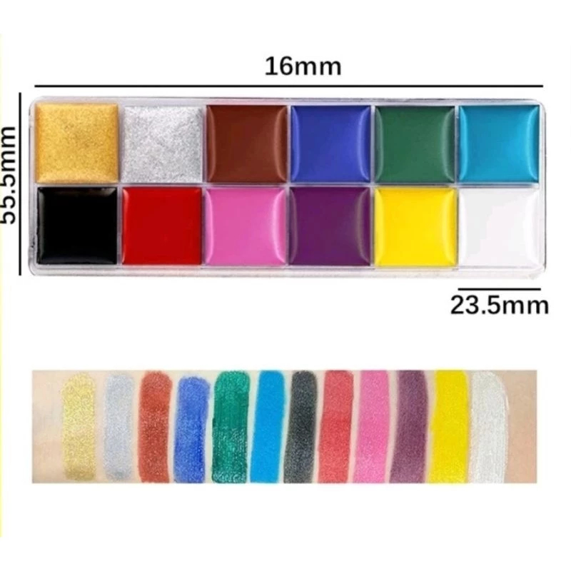 Jual FACE PAINTING Cat Wajah 12 Warna Free 2 Kuas Riasan Tubuh / Wajah ...