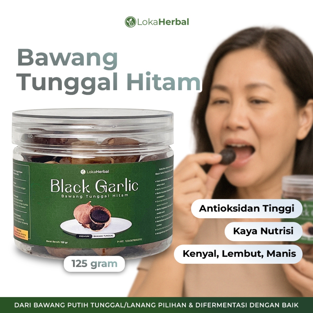 Jual Black Garlic Bawang Hitam Tunggal Premium Loka Herbal 125 Gram | Shopee Indonesia