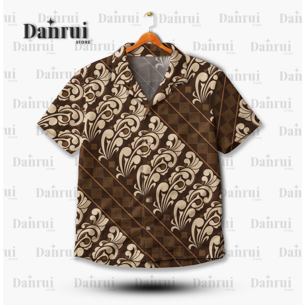 Jual DANRUI Kemeja Motif Batik Parang Coklat Klasik Modern – Oversize ...