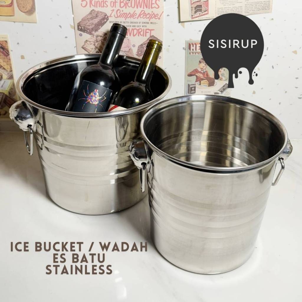 Jual Ice Bucket Stainless Ember Es Batu Tempat Wine Minuman Botol Soft ...