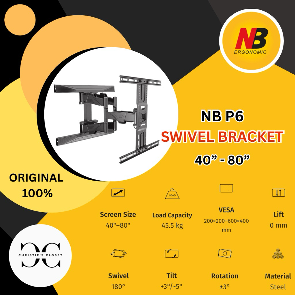 Jual North Bayou P6 Bracket TV Original NB 45” 47” 49” 50” 55” 60” 65 ...