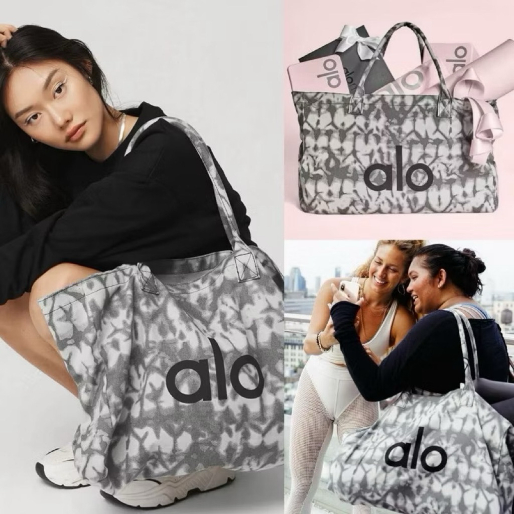 Jual 100% Original Alo Yoga Iconic Shopper Tote Bag Gray Tie Dye Large ...