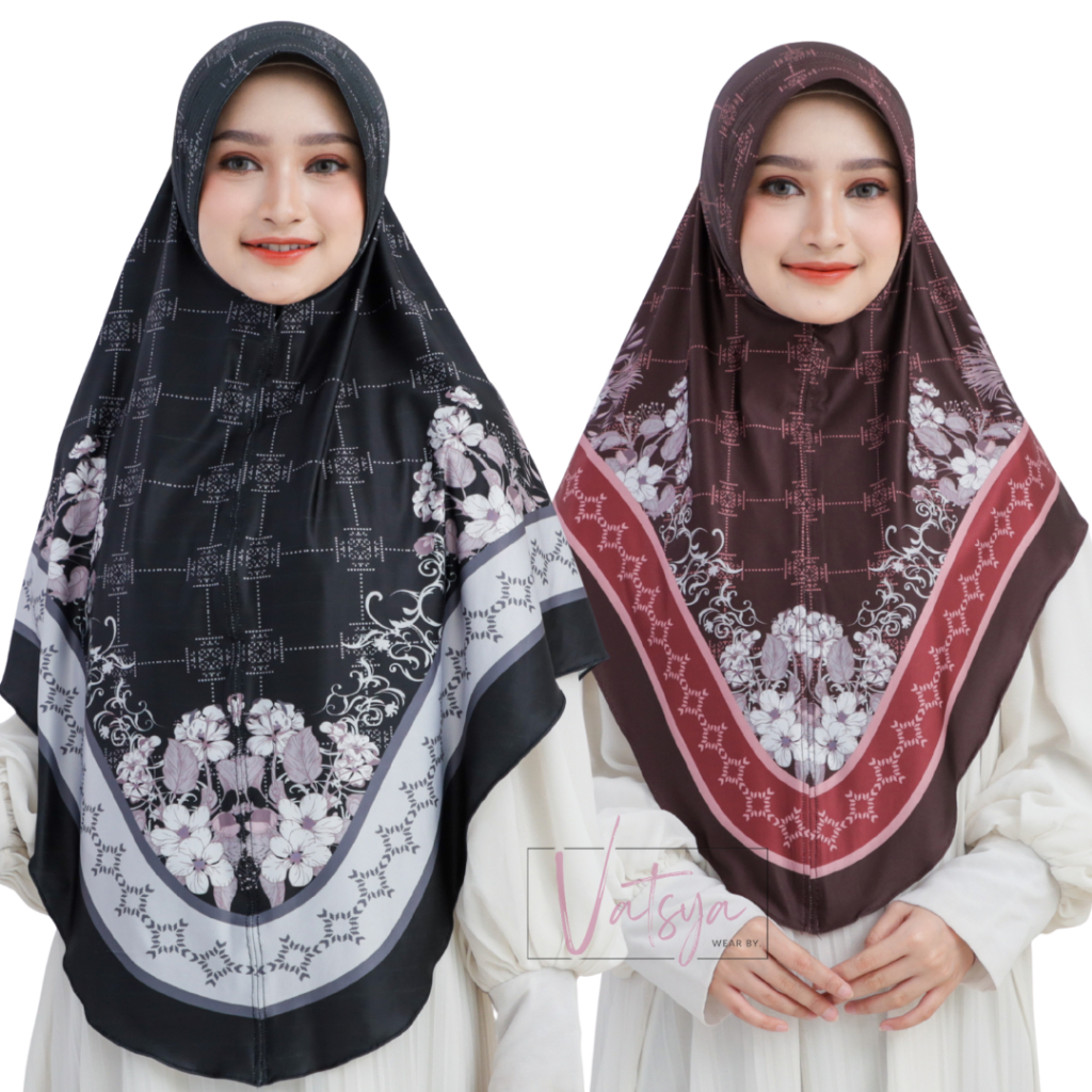 Jual Jilbab Instan Motif Hijab Bergo Printing Jumbo & Standar Kerudung ...