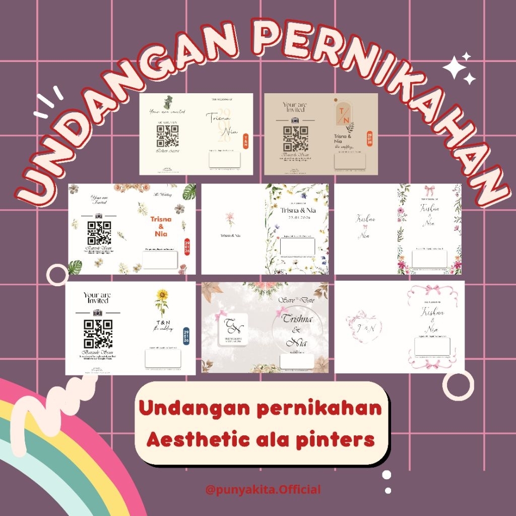 Jual undangan pernikahan Aesthetic Elegant kekinian unik minimalis I ...