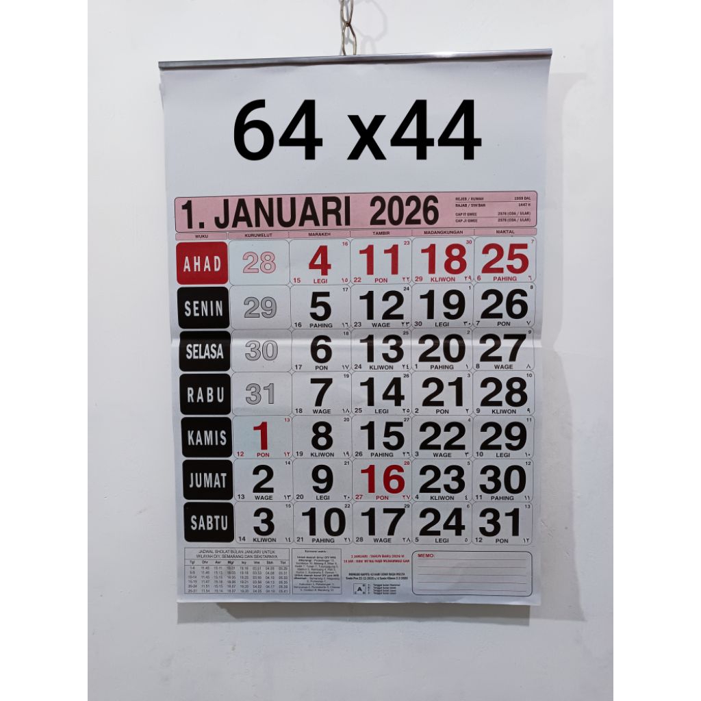 Jual KALENDER DINDING 2026 KALENDER ALMANAK 2026 KALENDER JAWA 2026 ...