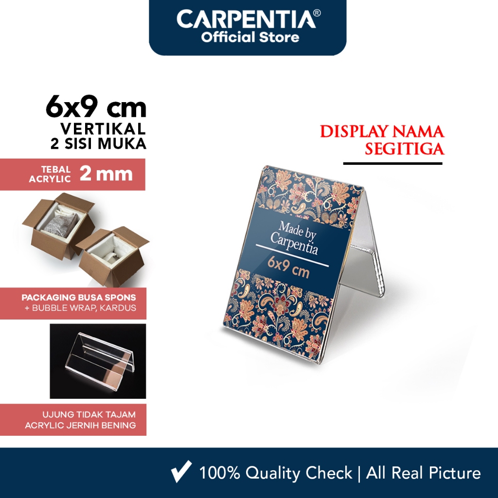 Jual Carpentia | Acrylic Name Label / Display Nama / Price Tag Tenda ...