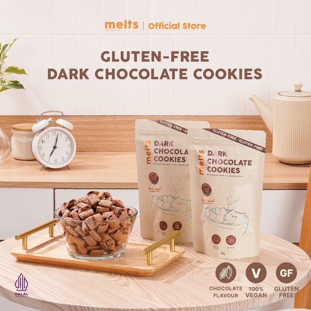 Jual Melts Dark Chocolate Cookies Gluten Free | Snack Kukis Sereal ...