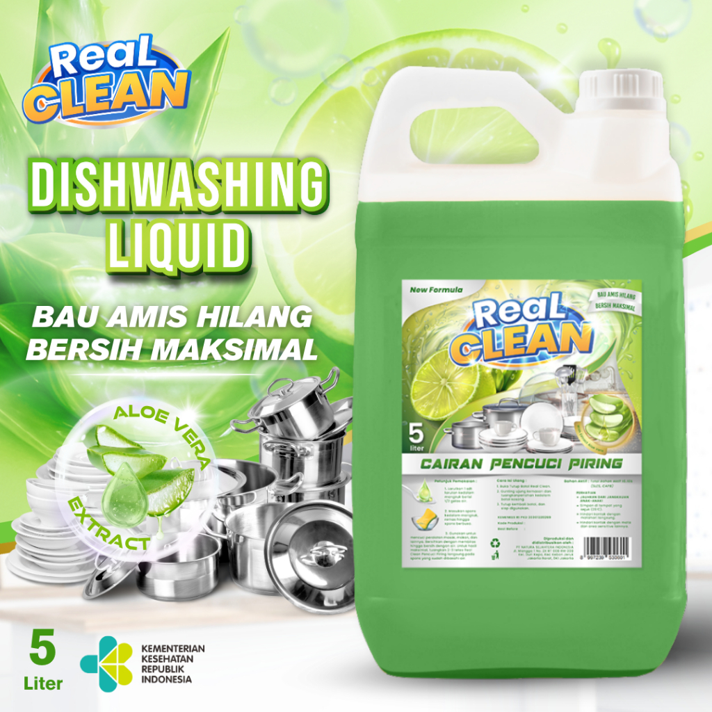 Jual Real Clean Sabun Cuci Piring Extra FRESH LIME & ALOE VERA 5 Liter ...