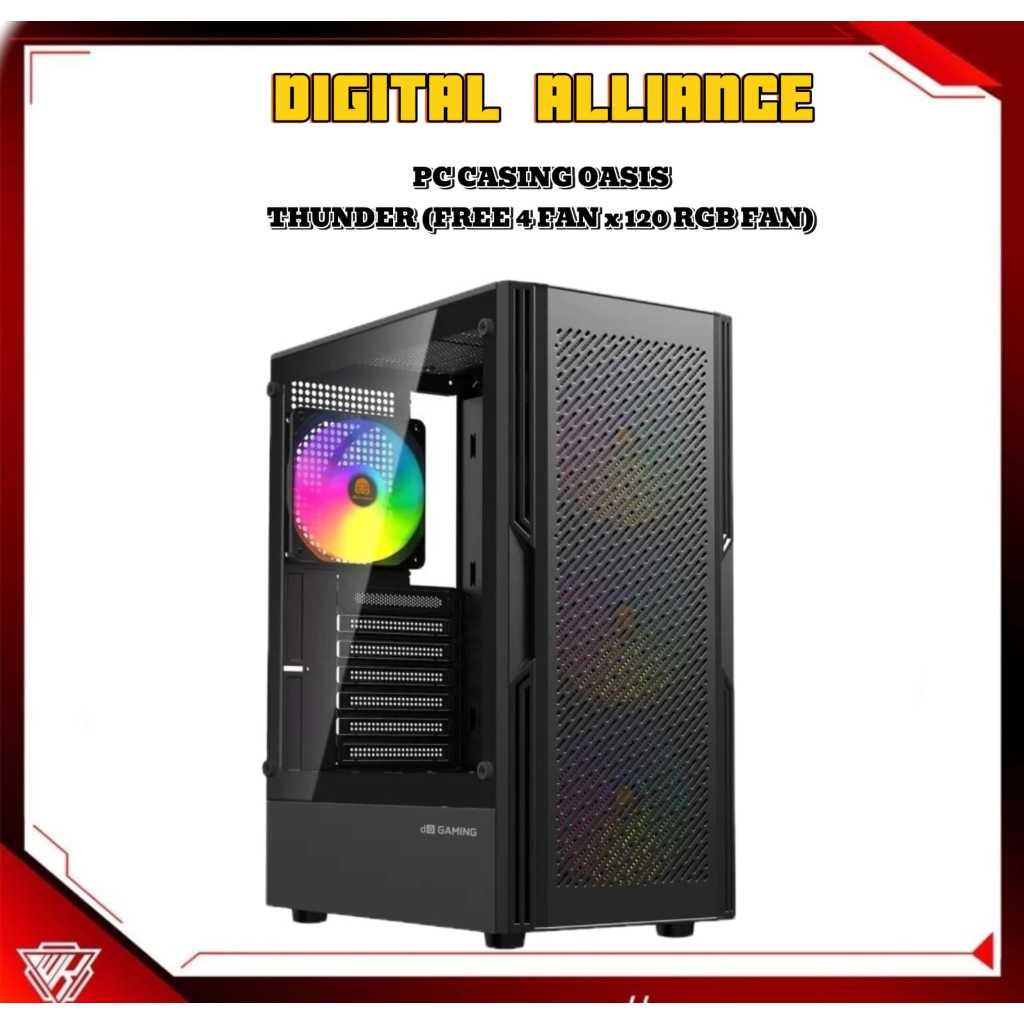 Jual DIGITAL ALLIANCE PC CASING OASIS THUNDER (4X120MM RGB FAN ...