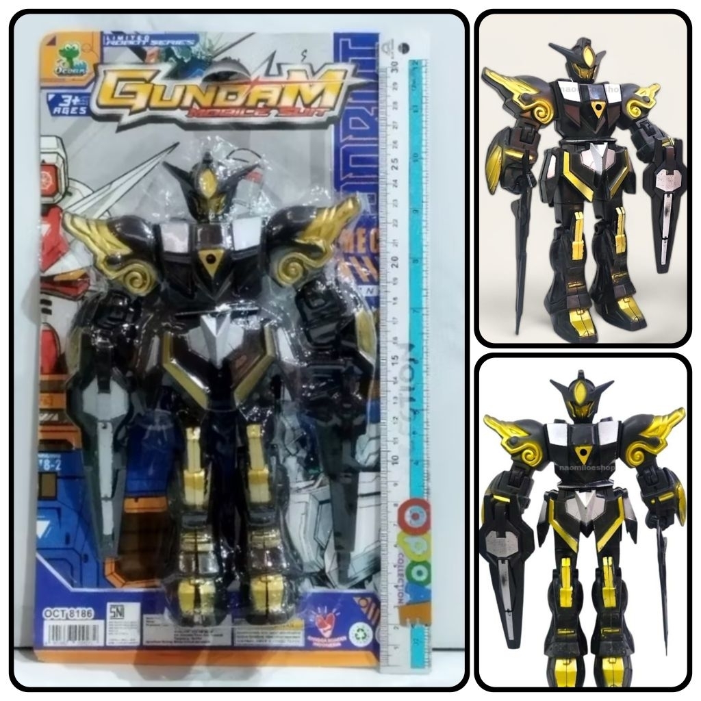 Jual Mainan Robot-robotan warna hitam gold lengkap dengan senjatanya ...