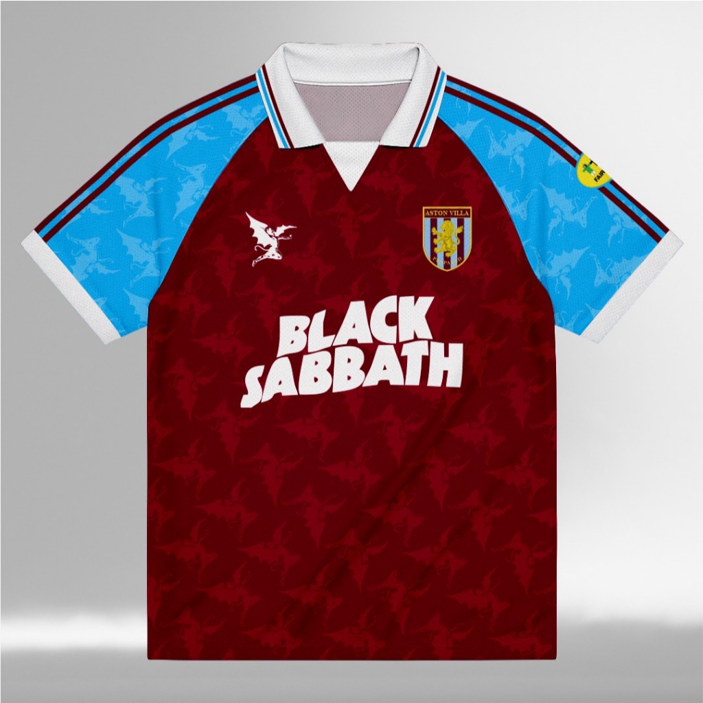 Jual Jersey Aston Villa x Black Sabbath unofficial Fan made//Jersey ...