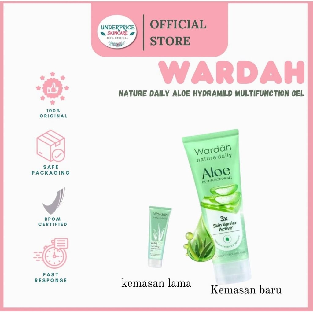 Jual Wardah Nature Daily Aloe Hydramild Multifunction Gel 100ml ...