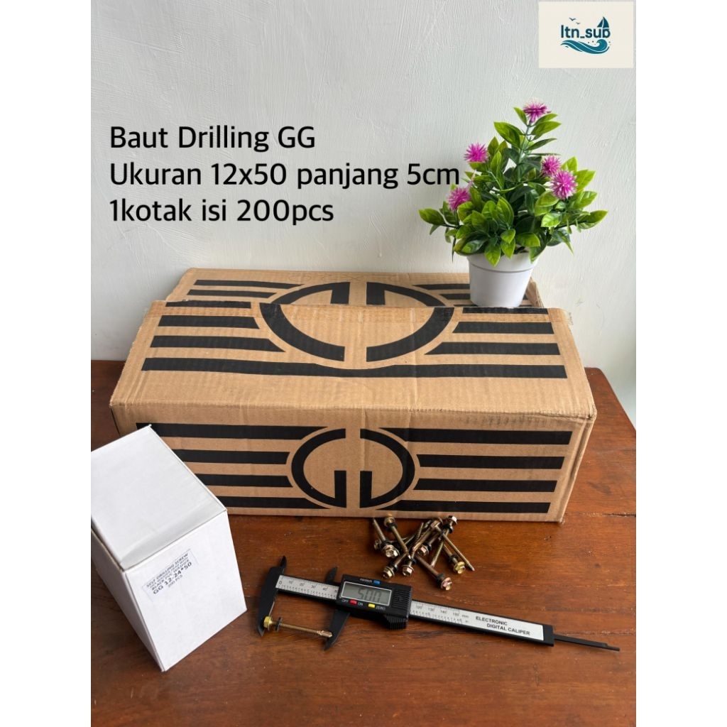 Jual Baut Drilling GG 12x50 PUTIH Hex Washer Head + PVC Washer – Isi ...