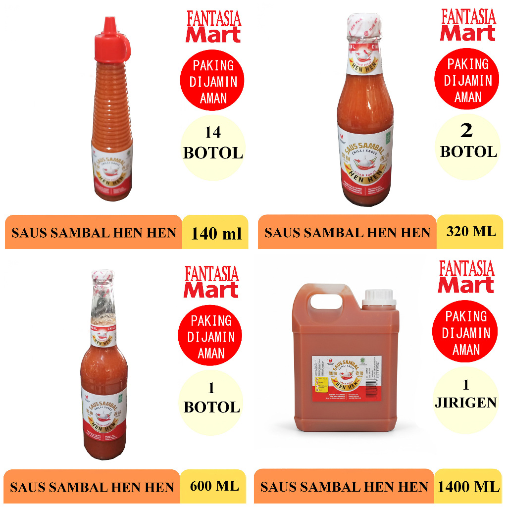 Jual HEN HEN ANEKA UKURAN SAOS SAMBAL PEDAS SERBAGUNA FANTASIA DENGAN ...