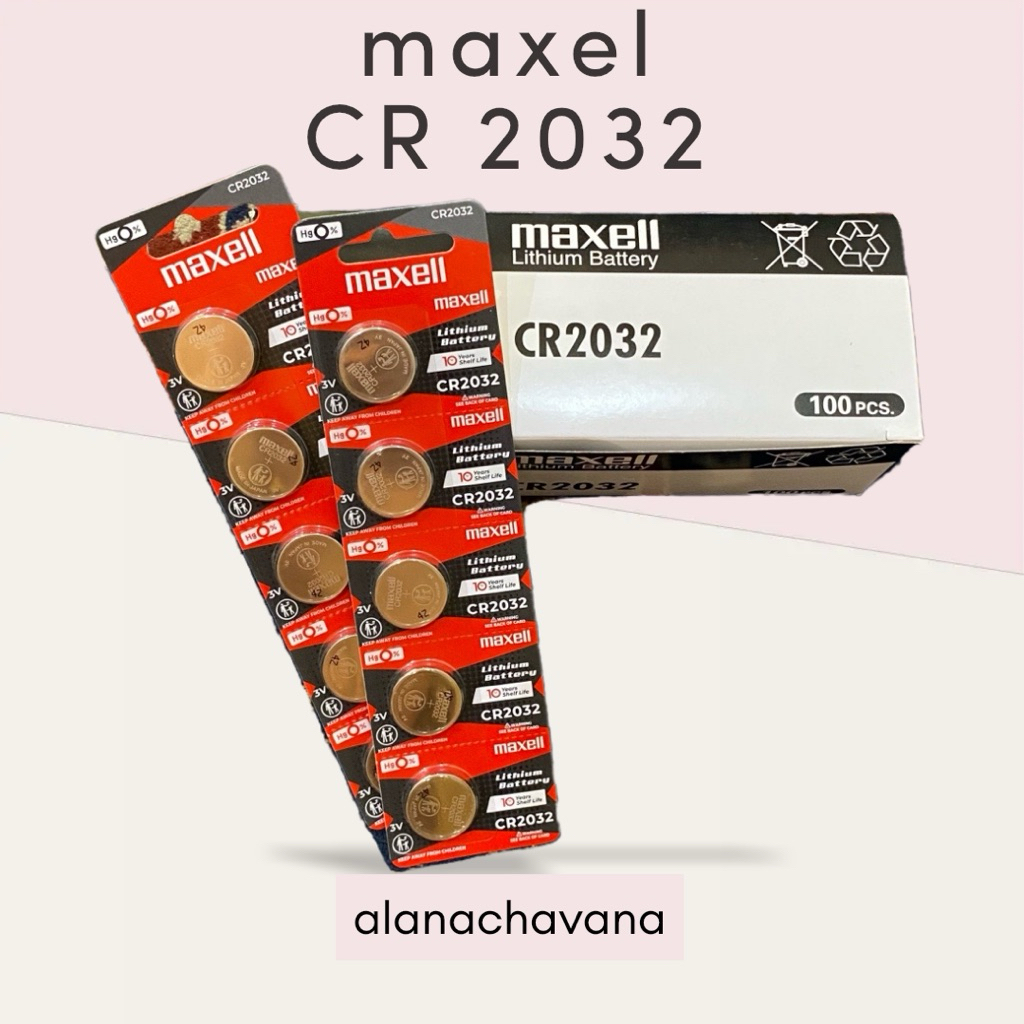 Jual baterai CR2032 MAXEL original lithium battery 3 volt baterai ...