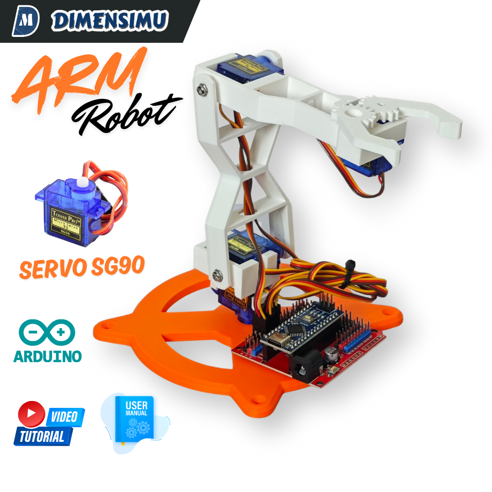 Jual ARM Robot Arduino – DIY Kit Robot Lengan Arduino + 4 Servo SG90 + Coding | Shopee Indonesia