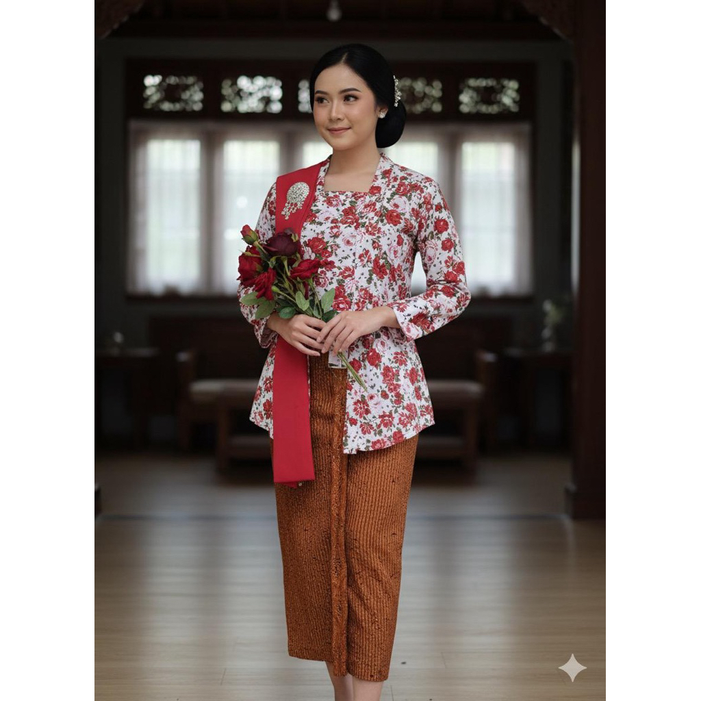 Jual KEBAYA KUTUBARU MODERN MODEL BUNGA JADUL MARIA | Shopee Indonesia