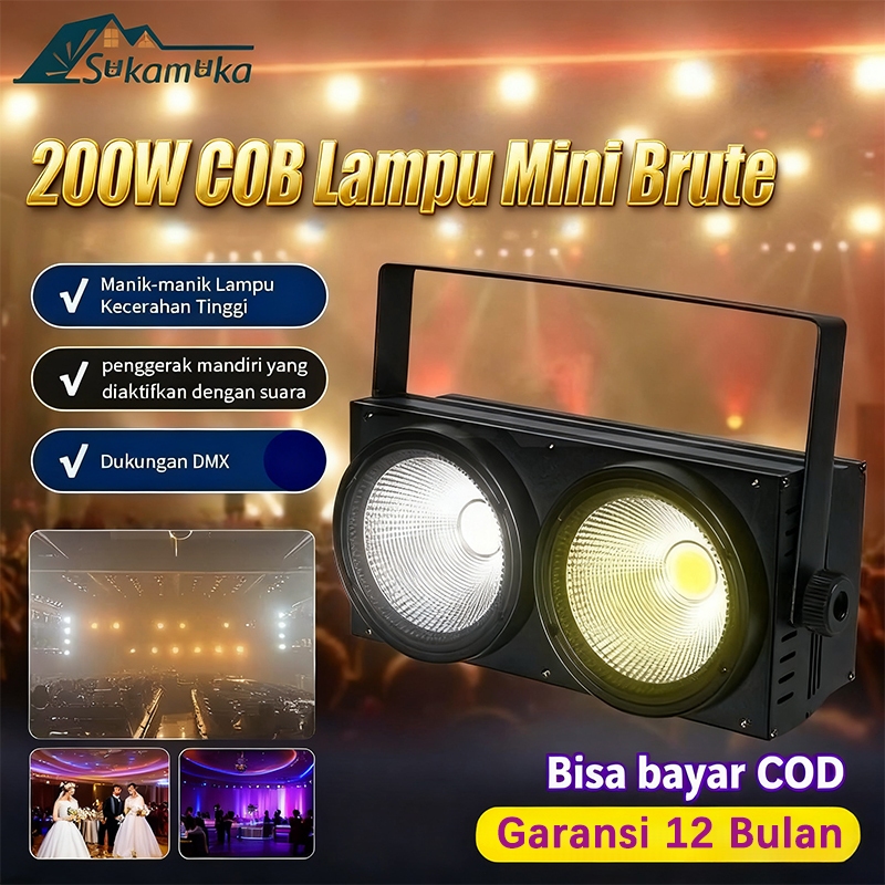 Jual [Ready & COD] Lampu Disco Sorot Panggung Mini Brute COB 2x100Watt ...