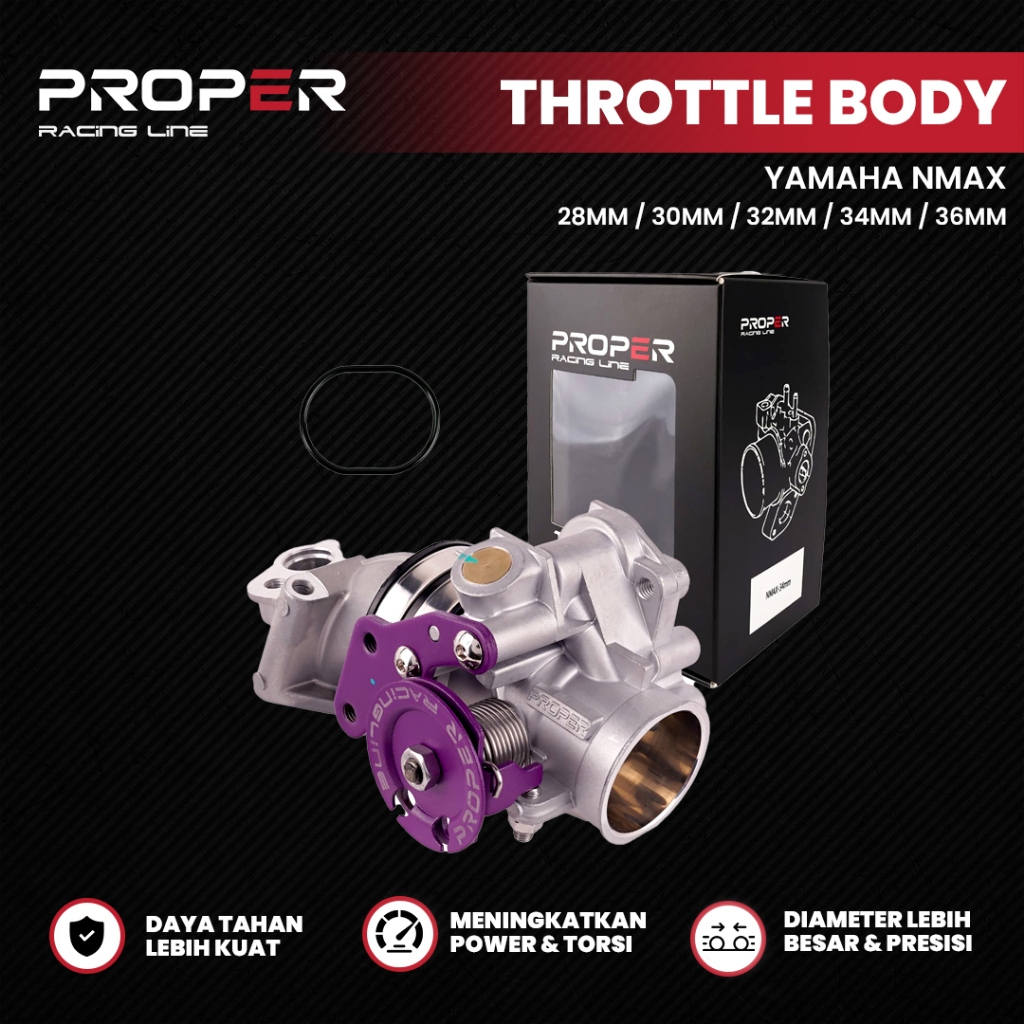Jual PROPER RACING LINE THROTTLE BODY YAMAHA NMAX 155 28MM 30MM 32MM ...
