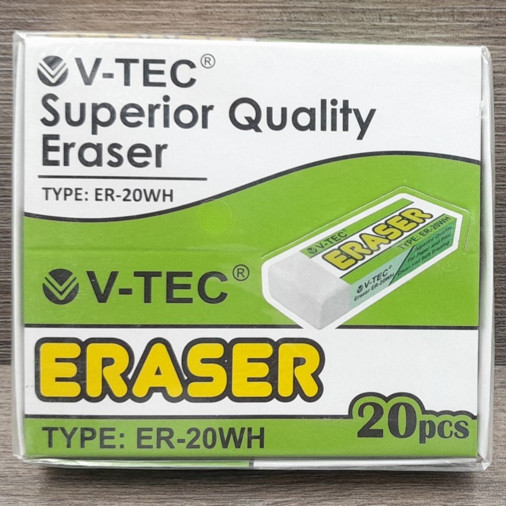 Jual Pengahapus | Eraser besar murah V-tech 1 kotak isi 20 pcs ( ER-20BL) | Shopee Indonesia