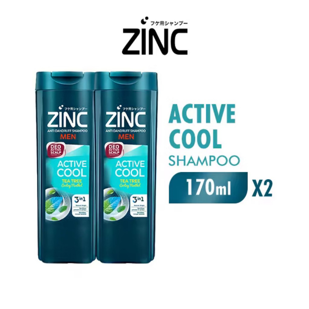Jual Zinc Shampoo Active Cool Botol 170 ml x2 | Shopee Indonesia