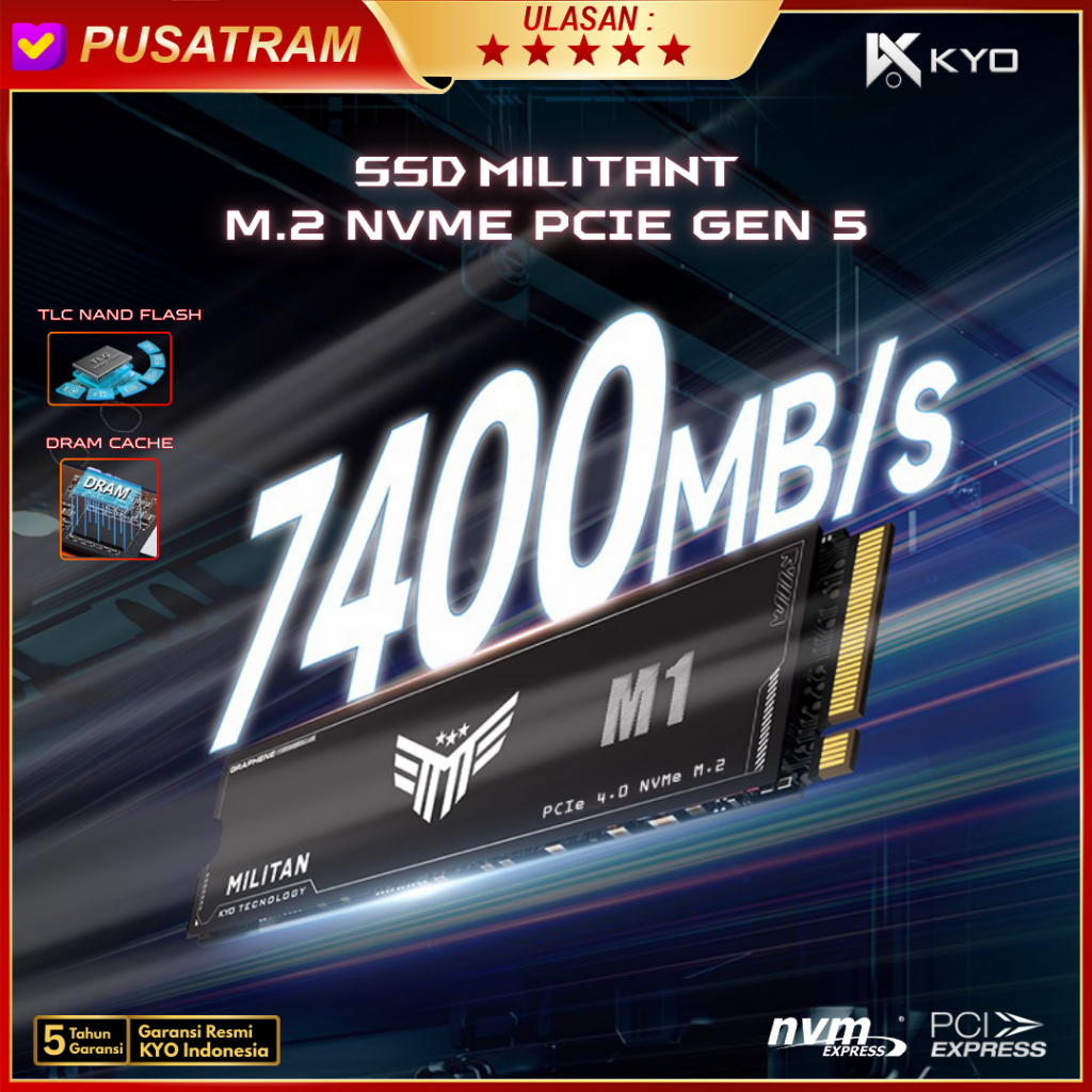 Jual KYO Militan M1 PCIe 4.0 DRAM Cache TLC Nand 500GB / 1TB / 2TB ...