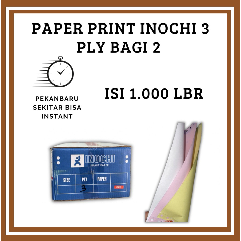 Jual PAPER PRINT INOCHI KERTAS BON KERTAS FAKTUR 3 WARNA BAGI 2 ISI ...
