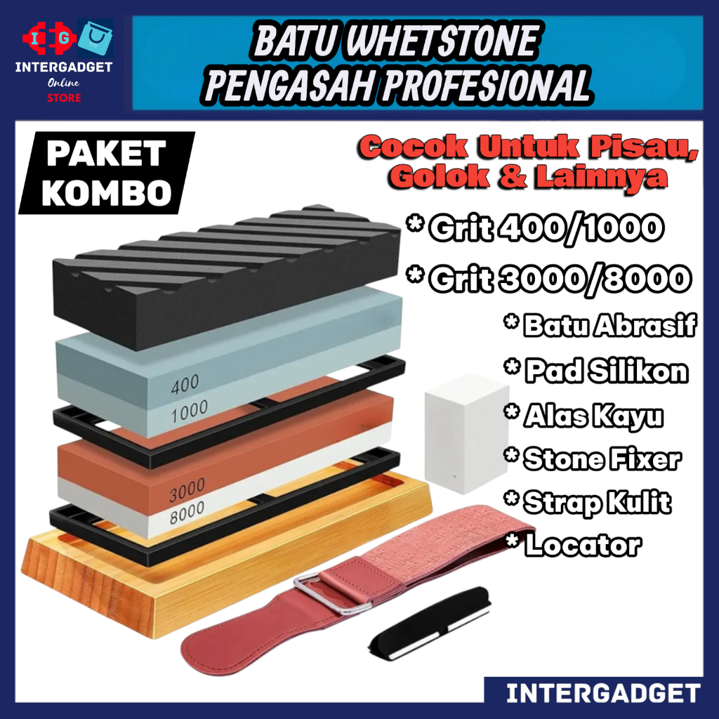 Jual SET COMBO Batu Asah Professional Pengasah Pisau Knife Sharpener ...