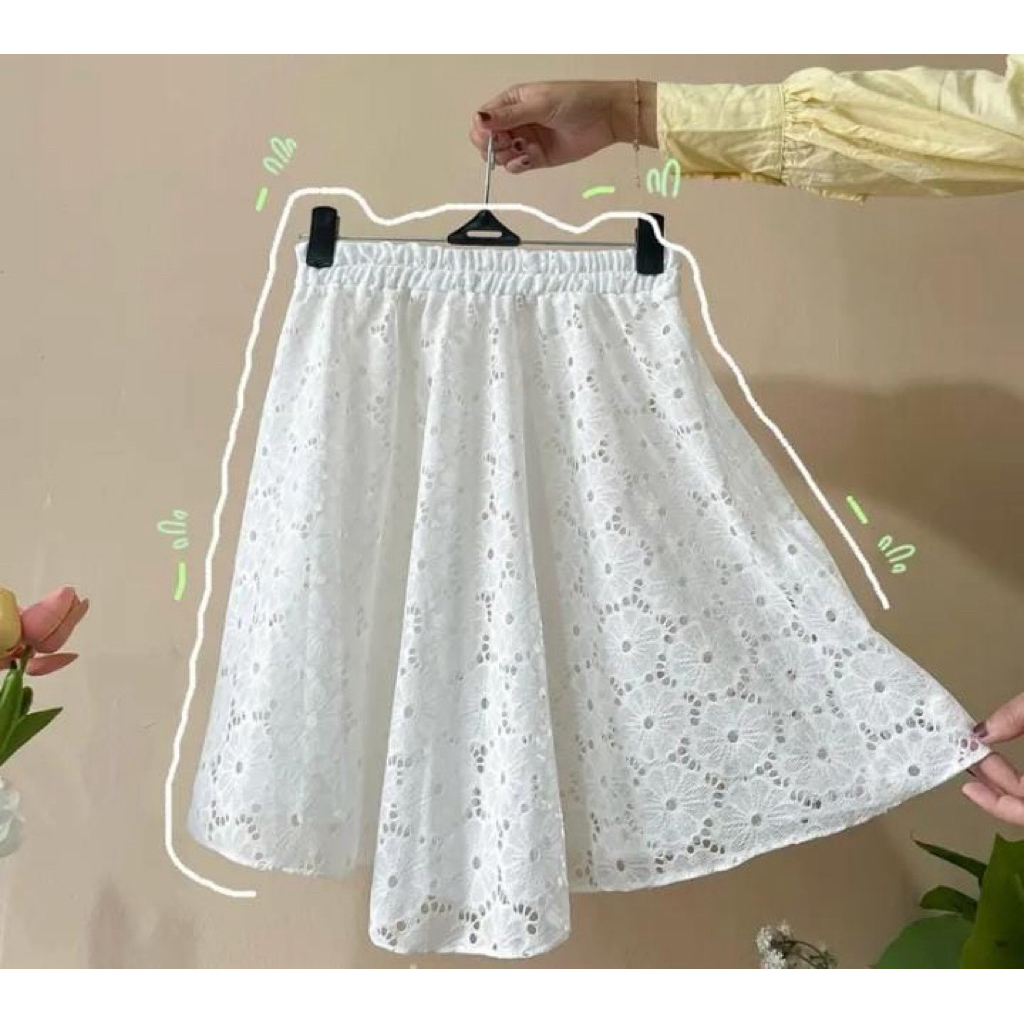 Jual Rok Aline Brukat Lace Skirt Korean Style-OOTD Rok Wanita Remaja ...