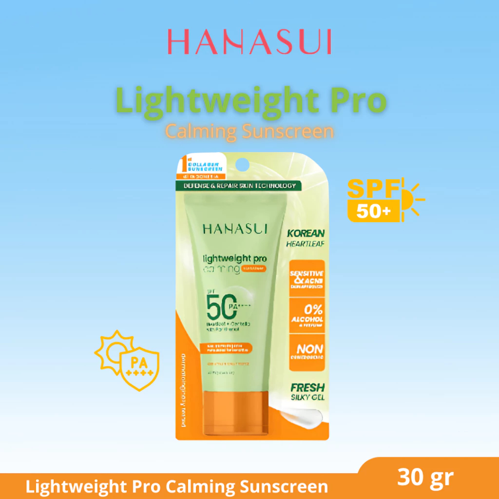 Jual Hanasui Lightweight Pro Calming Sunscreen SPF50 PA++++ 30ml ...