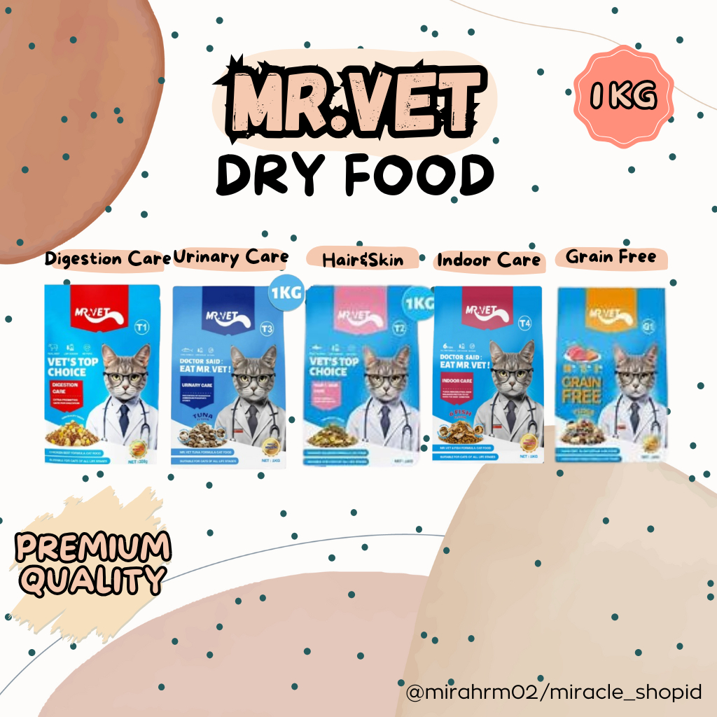Jual Mr. Vet - Dry Food Makanan Kucing Kering 1kg | Shopee Indonesia