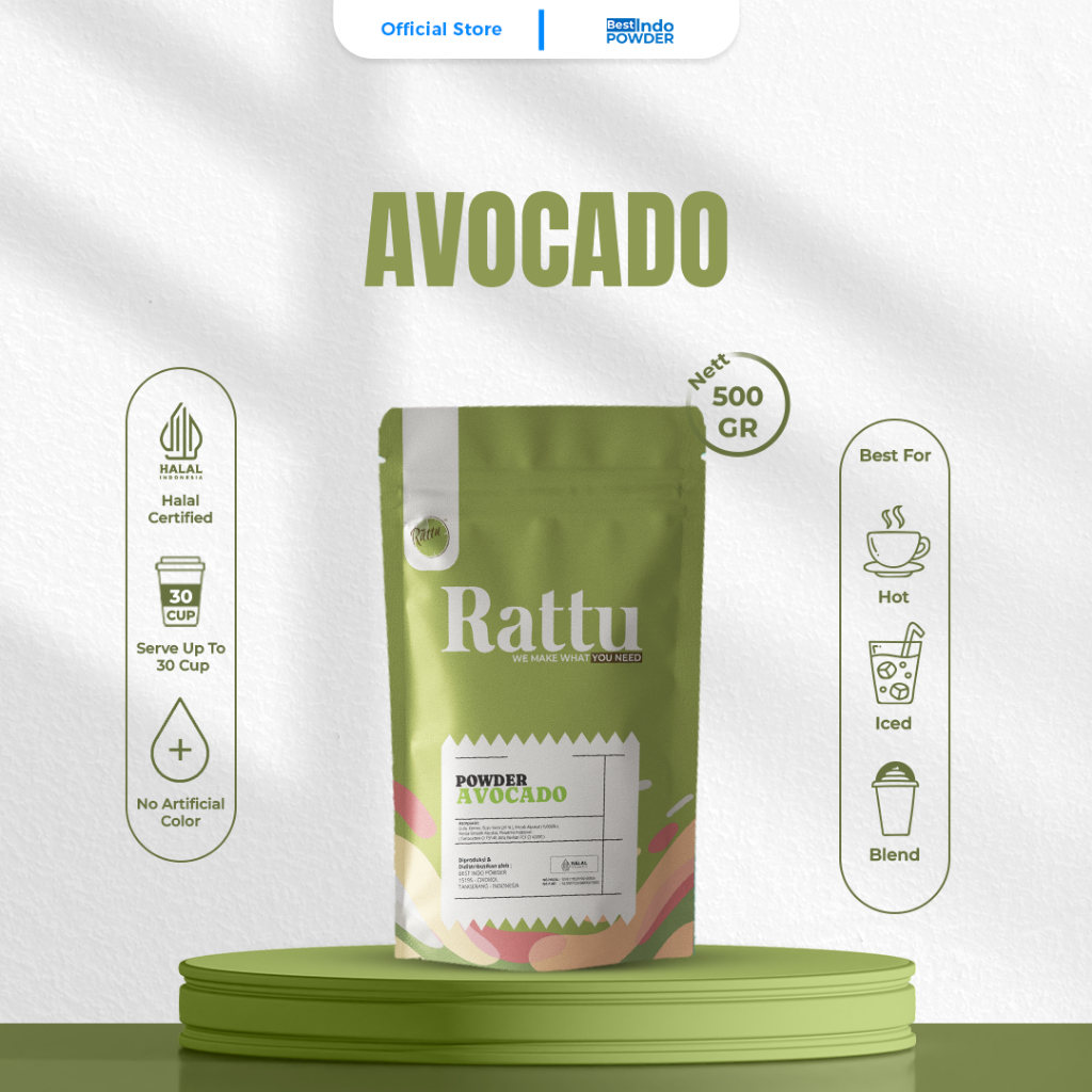 Jual BUBUK AVOCADO RATTU BEVERAGE 500gr / POWDER AVOCADO / BUBUK ...