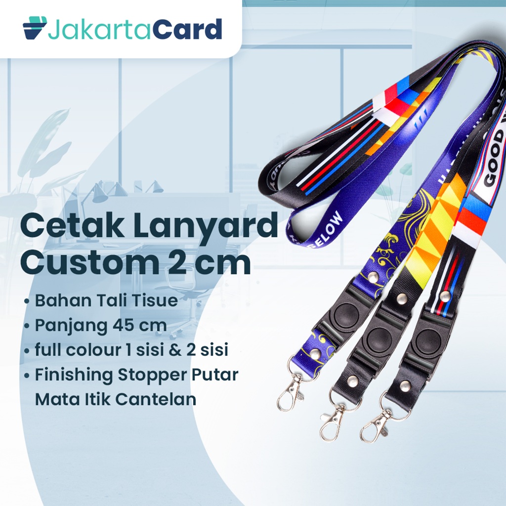 Jual custom desain cetak tali lanyard print sublim 2cm cetak 2 atau 1 ...