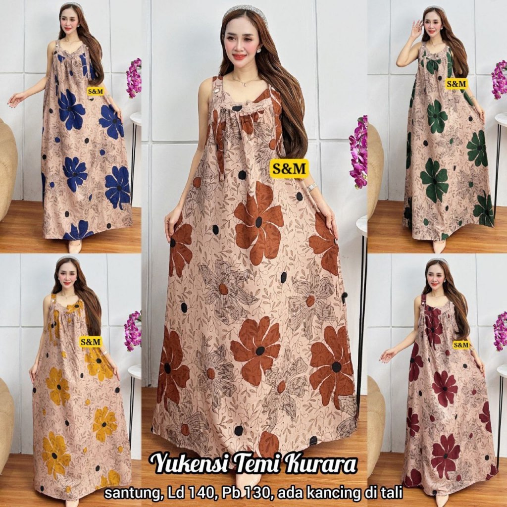 Jual Daster Yukensi Kurara Jumbo LD 140 Bahan Rayon Bahu Kancing ...