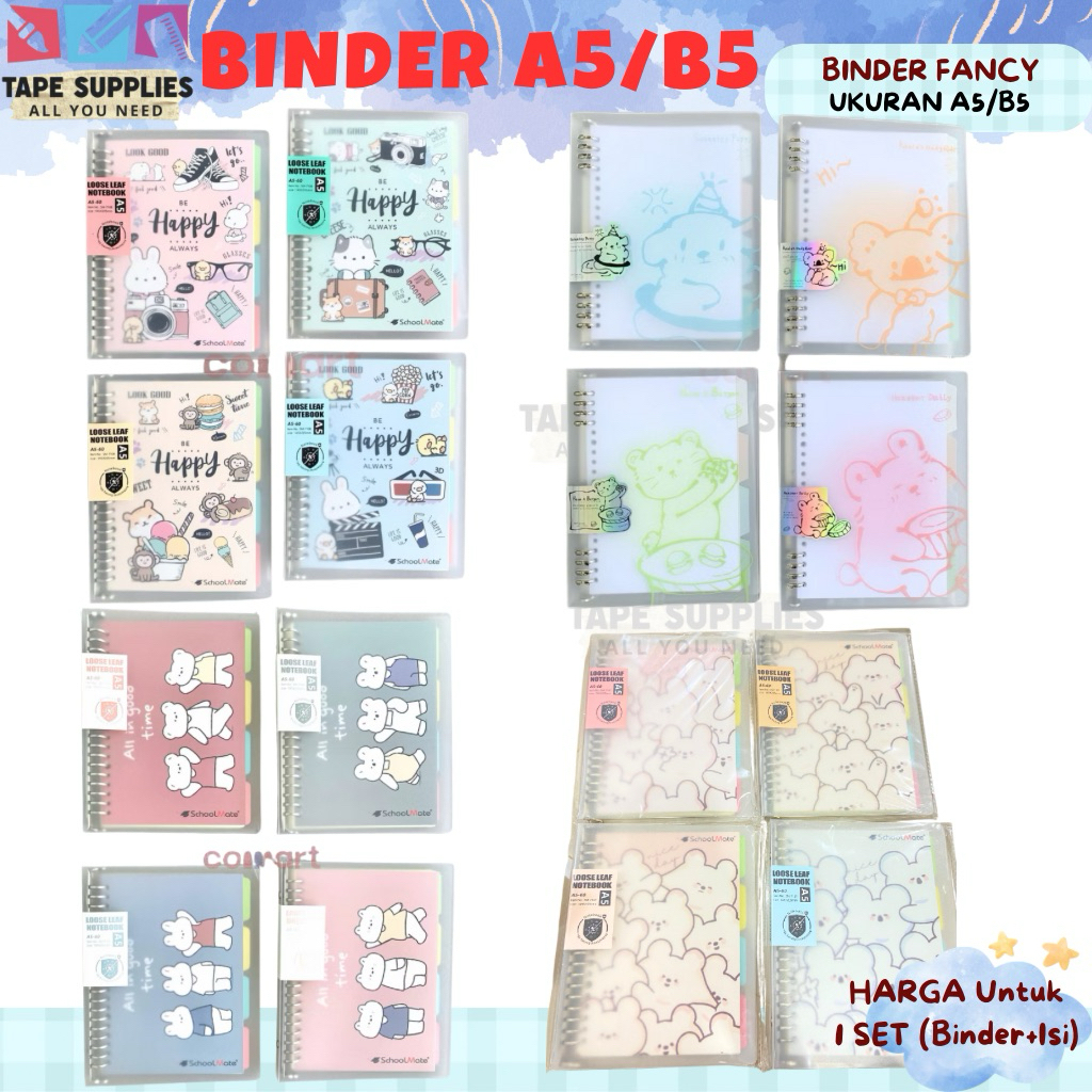 Jual (GAMBAR LENGKAP) Binder A5 / B5 - Dapat Isi Binder Anak Motif ...