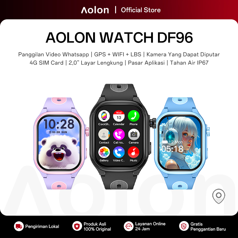 Jual Aolon DF96 Jam Smartwatch Anak 2,01 inci Layar Curved GPS WIFI LBS ...