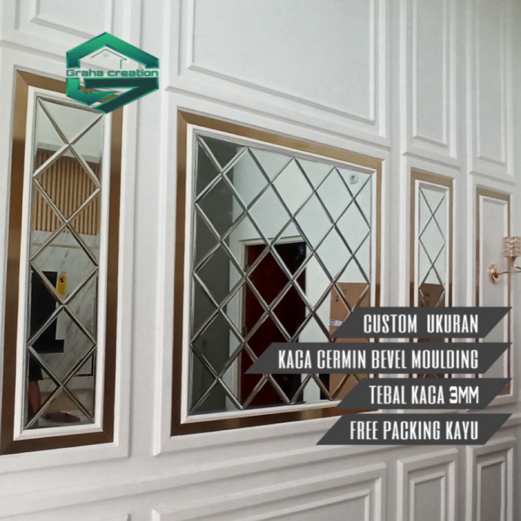 Jual Kaca Cermin Asli Bevel Kaca Cermin Bevel Molding Kaca Cermin ...