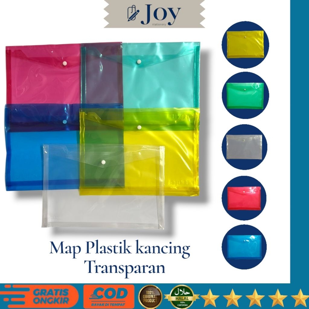Jual Map Plastik Kancing Transparan Isi 12 pcs (1 Lusin) | Shopee Indonesia