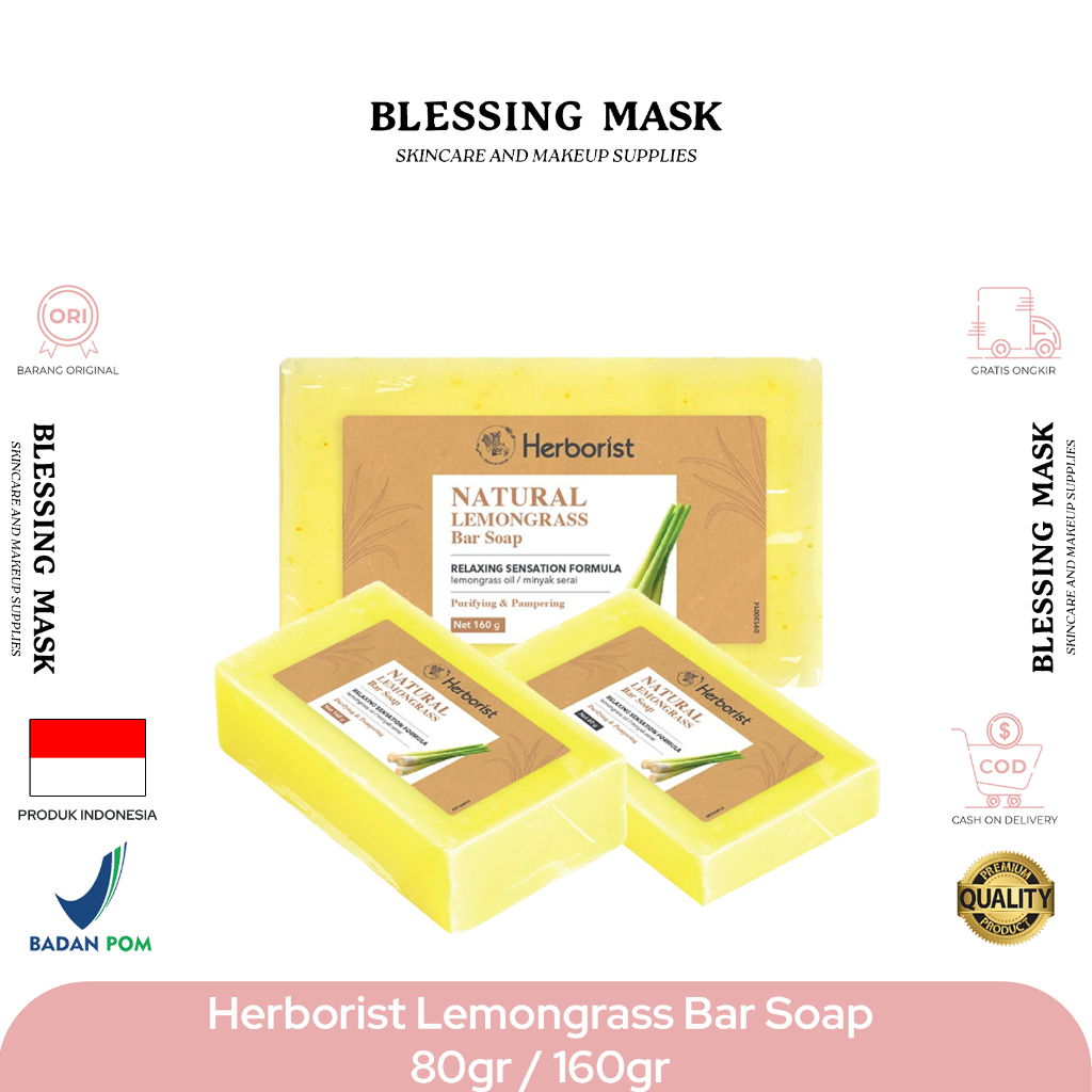 Jual Herborist Lemongrass Bar Soap 80ml / 160ml | Sabun Kotak | Shopee Indonesia
