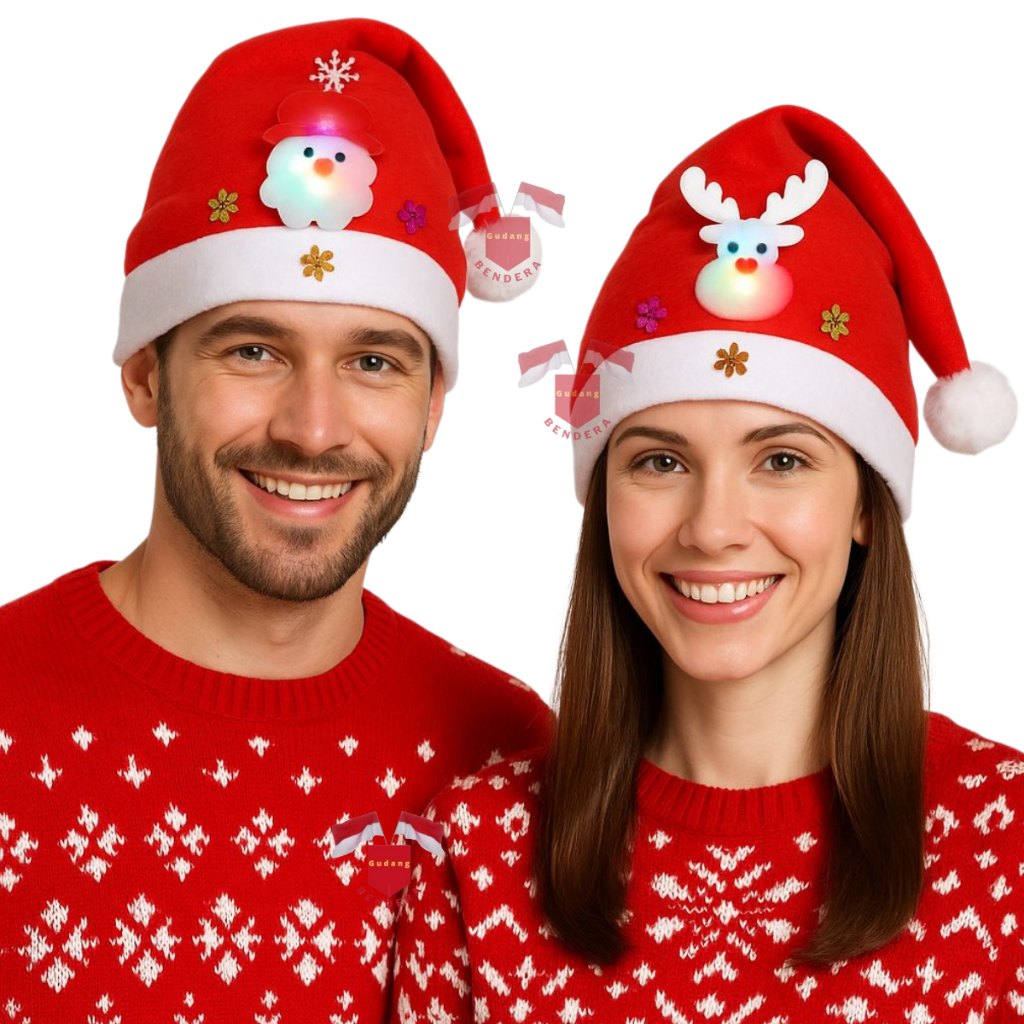 Jual Topi Santa Claus 3 Motif Topi Natal LED / Snowman / Rusa Lucu ...