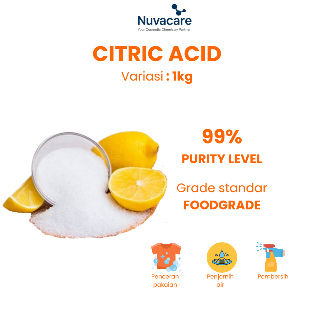 Jual CITRIC MONOHYDRATE/ CITRUN / SITRAT - 1 KG | Shopee Indonesia