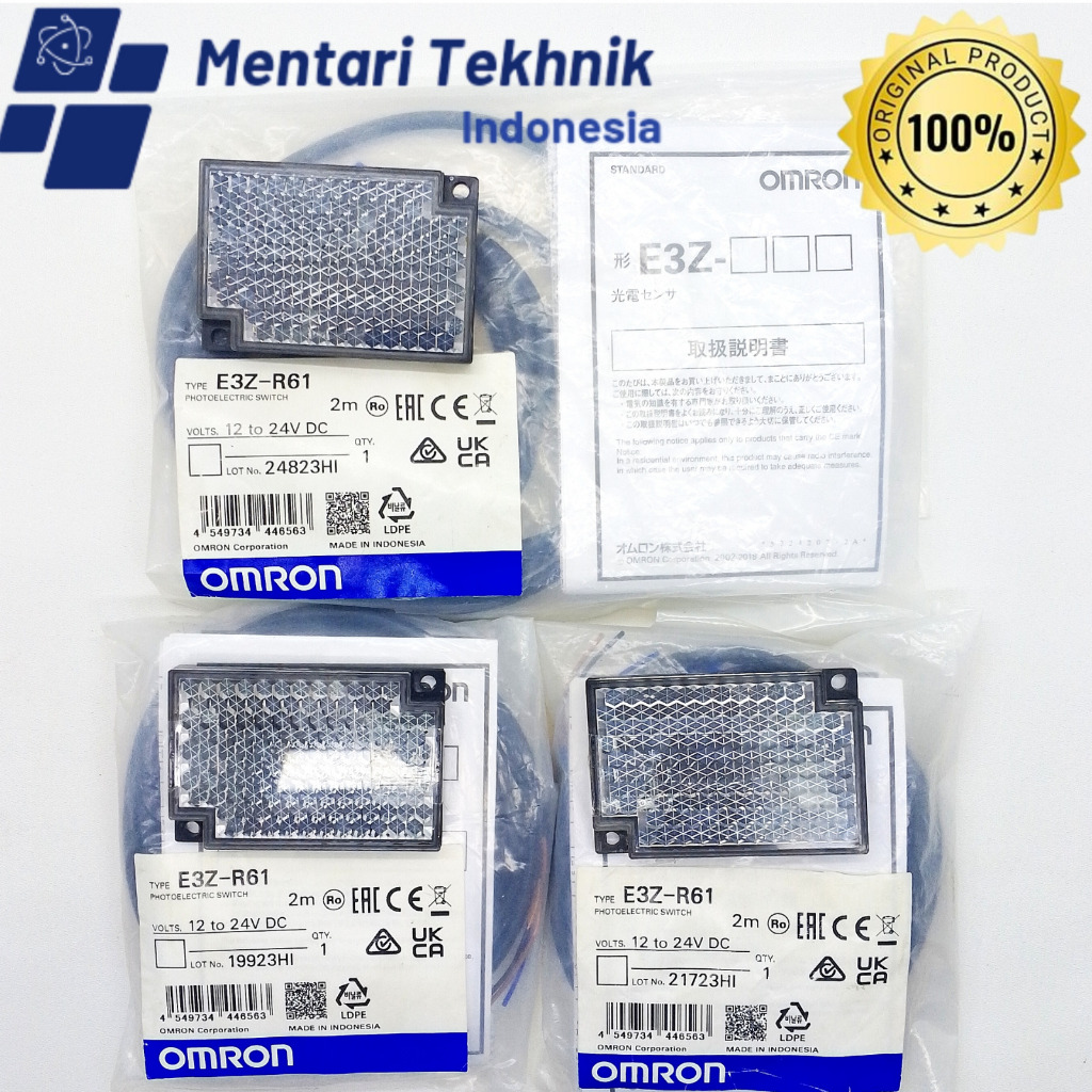 Jual E3Z-R61 Omron Photoelectric Sensor Include Reflector Original ...