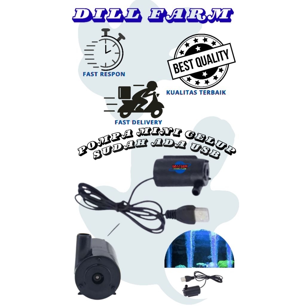 Jual Pompa Air Aquarium Mini Micro Submersible Water Pump DC 3-6V Untuk ...