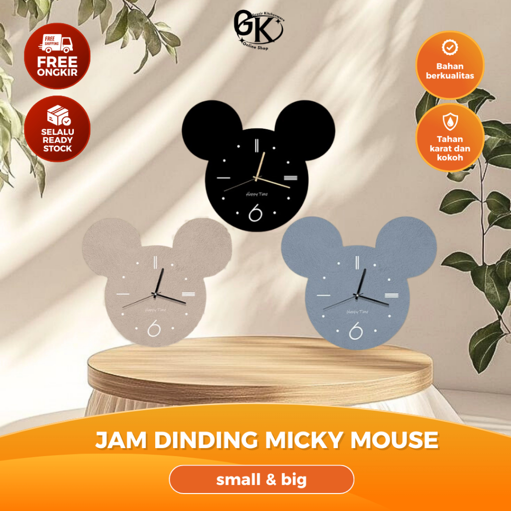 Jual GK Jam Dinding Mickey Mouse Jam Lucu Hiasan Rumah Unik / Souvenir ...