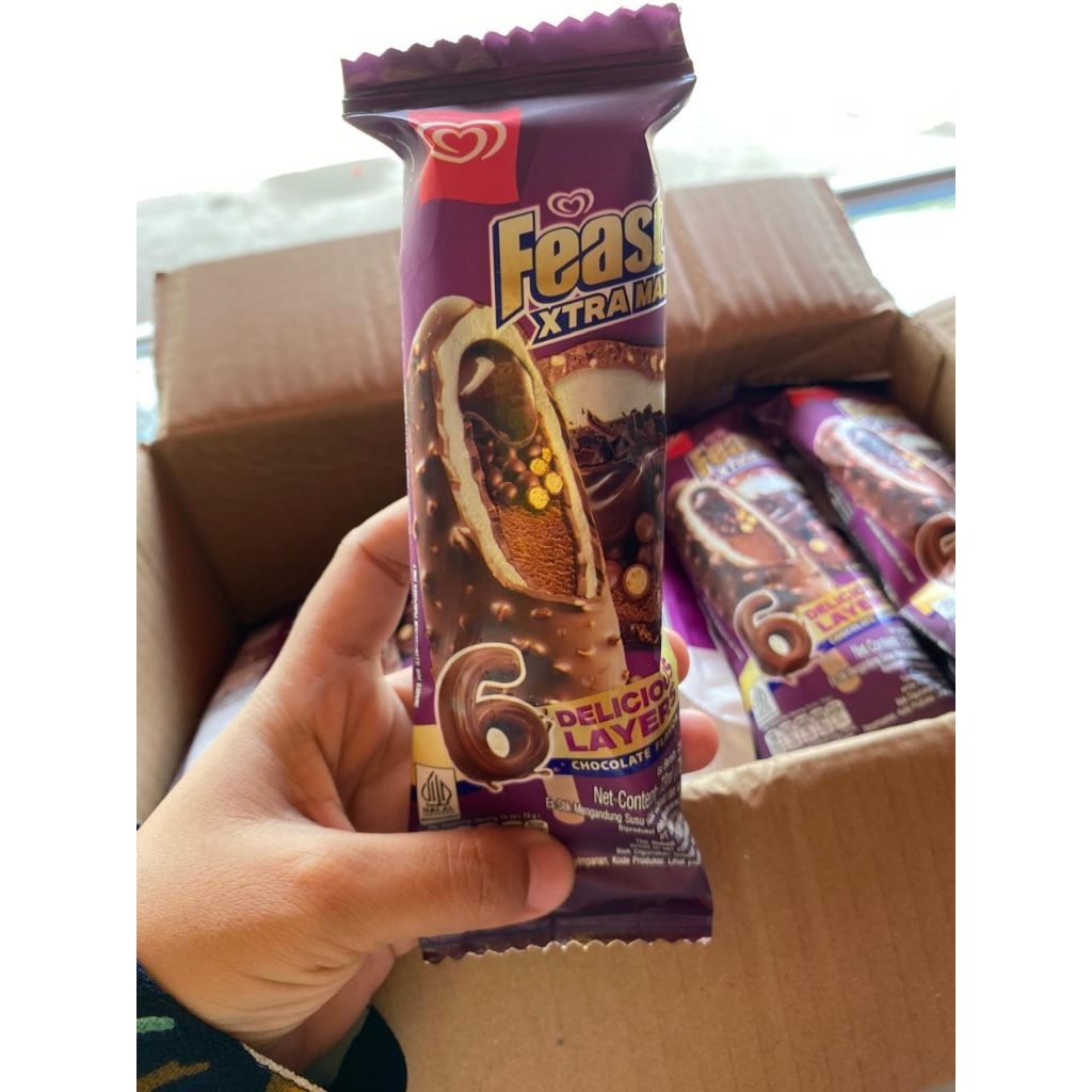 Jual Es Krim Feast Extra Max 6 Layers | Shopee Indonesia