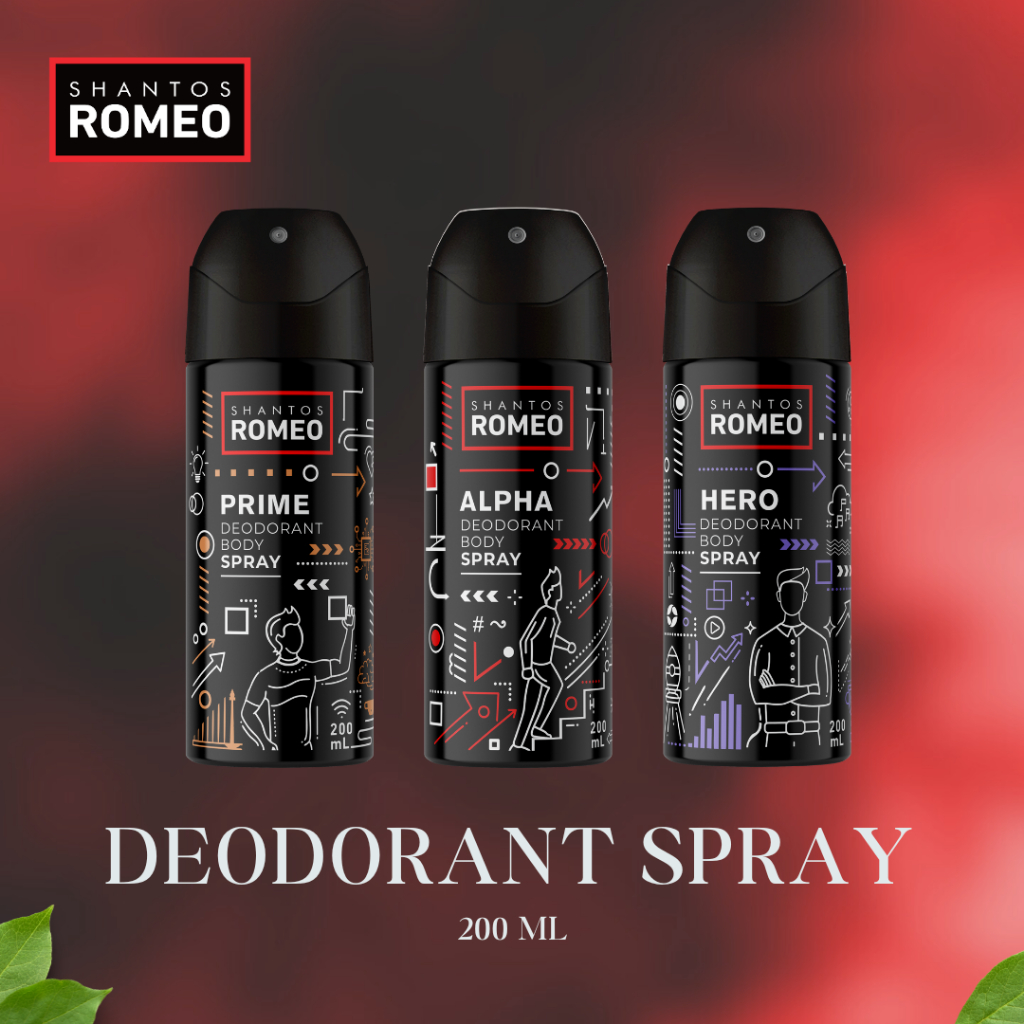 Jual [OFFICIAL STORE] Shantos Romeo | Deo Body Spray 200ml | Deodorant ...