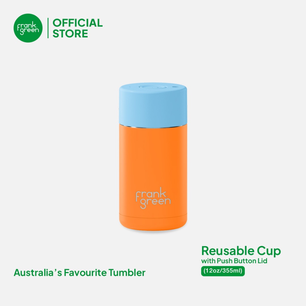 Jual frank green Reusable Cup 12oz Variant Base Neon Orange - Push ...
